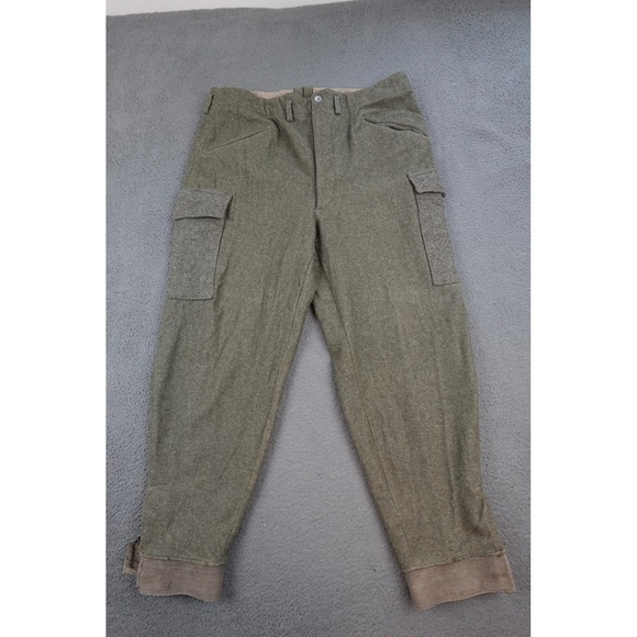 Pants | Vintage German Military Field Pants Mens Medium Green Wool ...